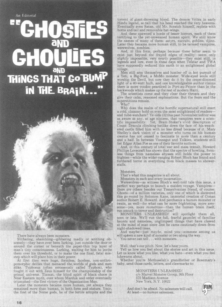 Monster Magazines: Marvel Monster Mag Miscellany pt.1