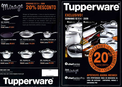 TUPPERWARE: 20% - LINHA CHEF SERIES - 20% - LINHA MIRAGE - 20%
