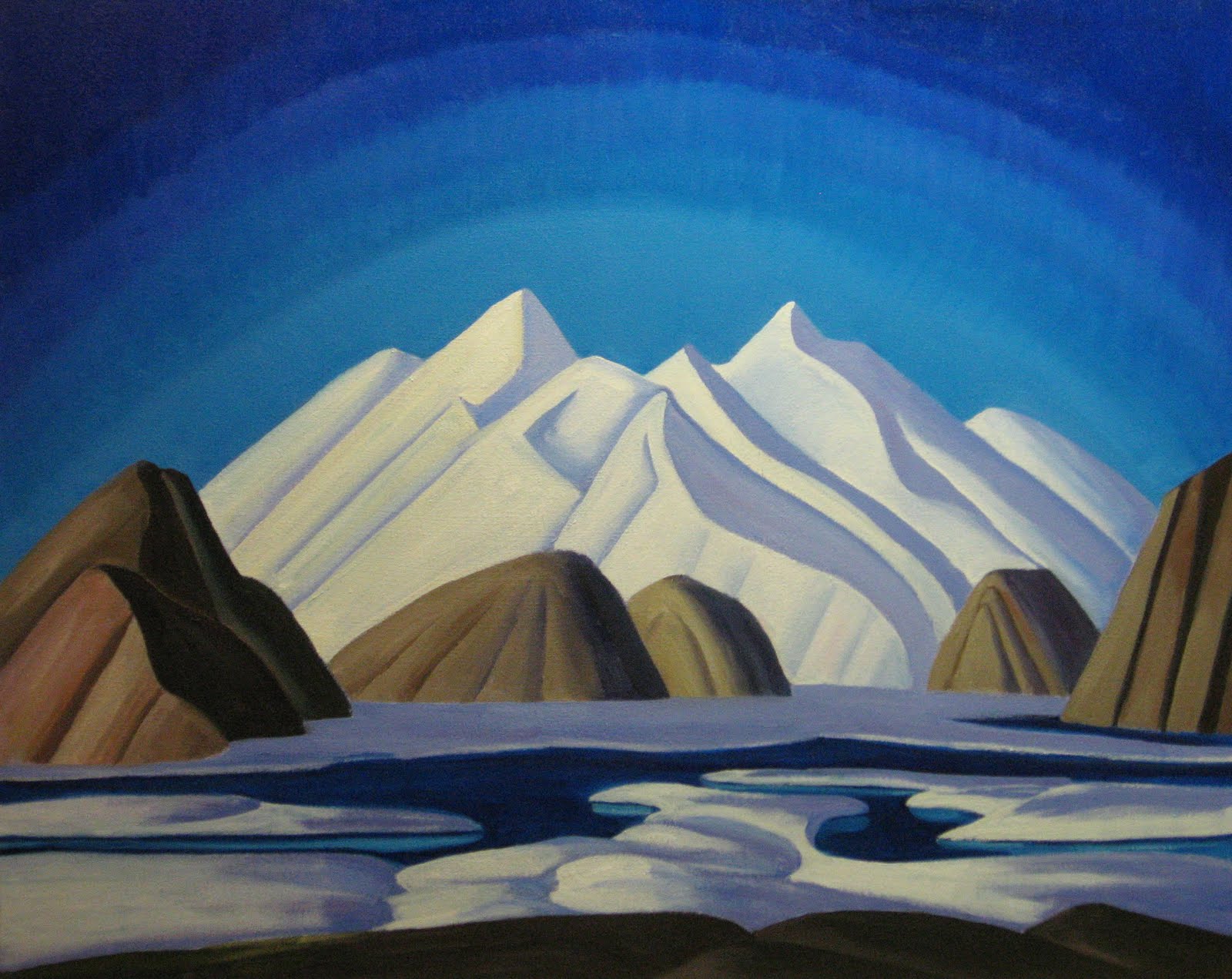 Marina's Painting a Day: COPY of Lawren Harris "Baffin Island" c 1931