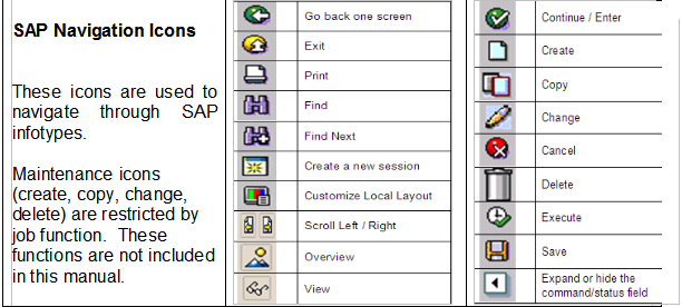 Sap Tips For Hr Sap Navigation Icons