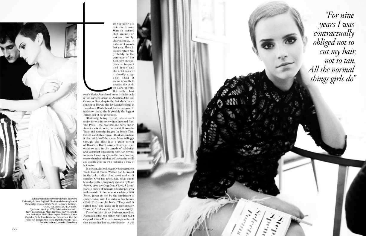 Daily Inspiration: Emma Watson in VOGUE UK | Closet Fashionista