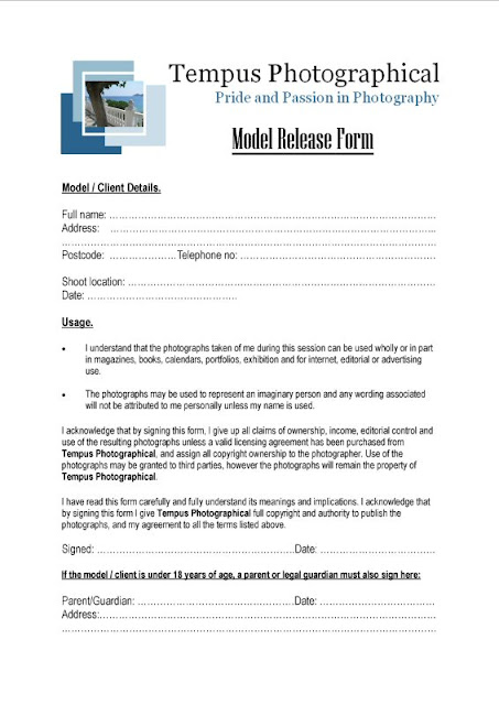 The Model Release Form sample