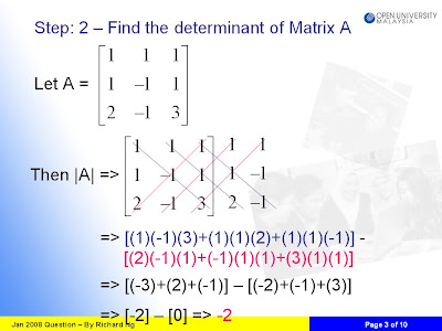 Management Mathematics: Solving Equations Using Inverse 3x3 Matrix