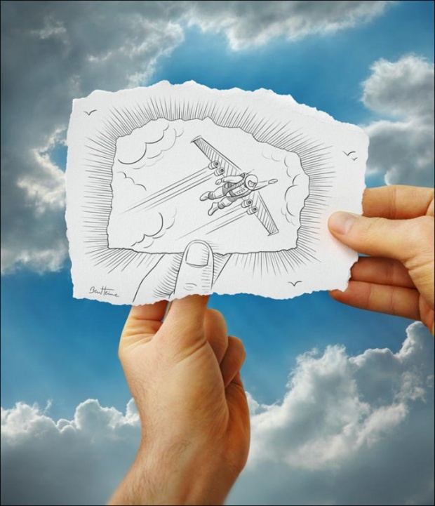 unique photos: Paper Drawing vs Photograph art by Ben Heine