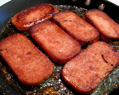 Remove the caramelized Spam from the pan and set aside. We’re almost ...