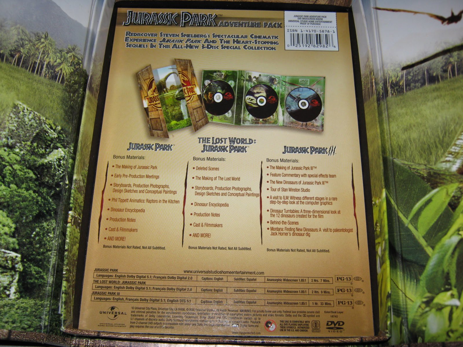 Rafael F.'s DVD/BD Collection: Jurassic Park Adventure Pack - The ...