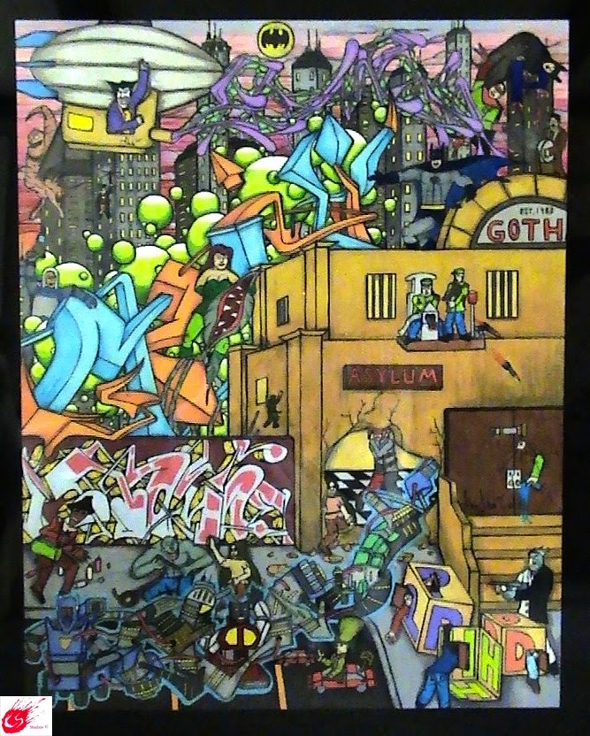 Chris Stacy Art: Graffiti... Colored Pencils..... It says ' Bomben ...