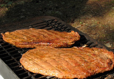 Camping Cuisine - Flank Steak with Caramelized Onions and Mushrooms ...