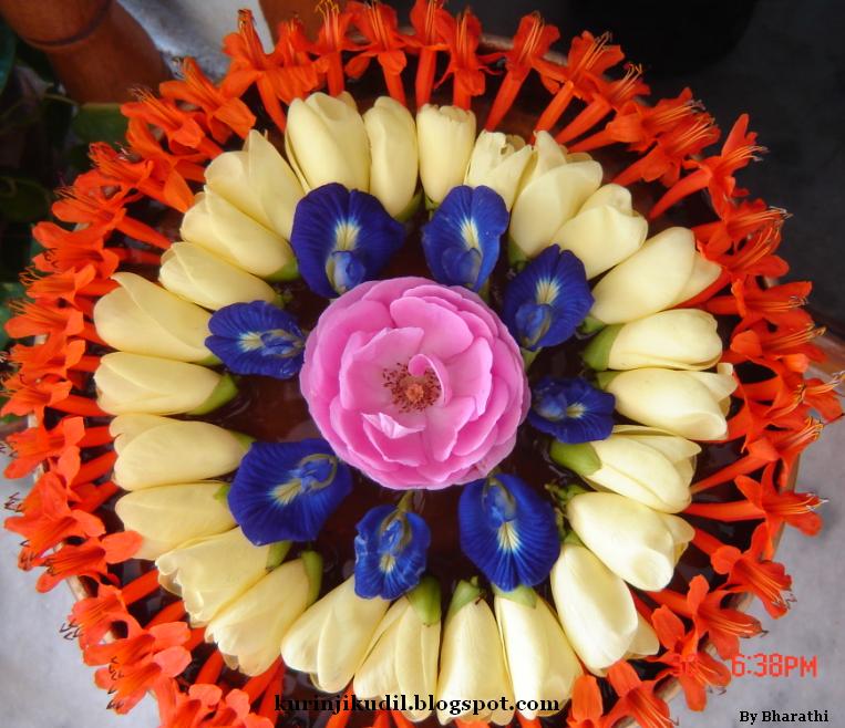 Flower Decoration / Flower Kolam / Poo Kolam - 7 ~ Kurinji Kathambam