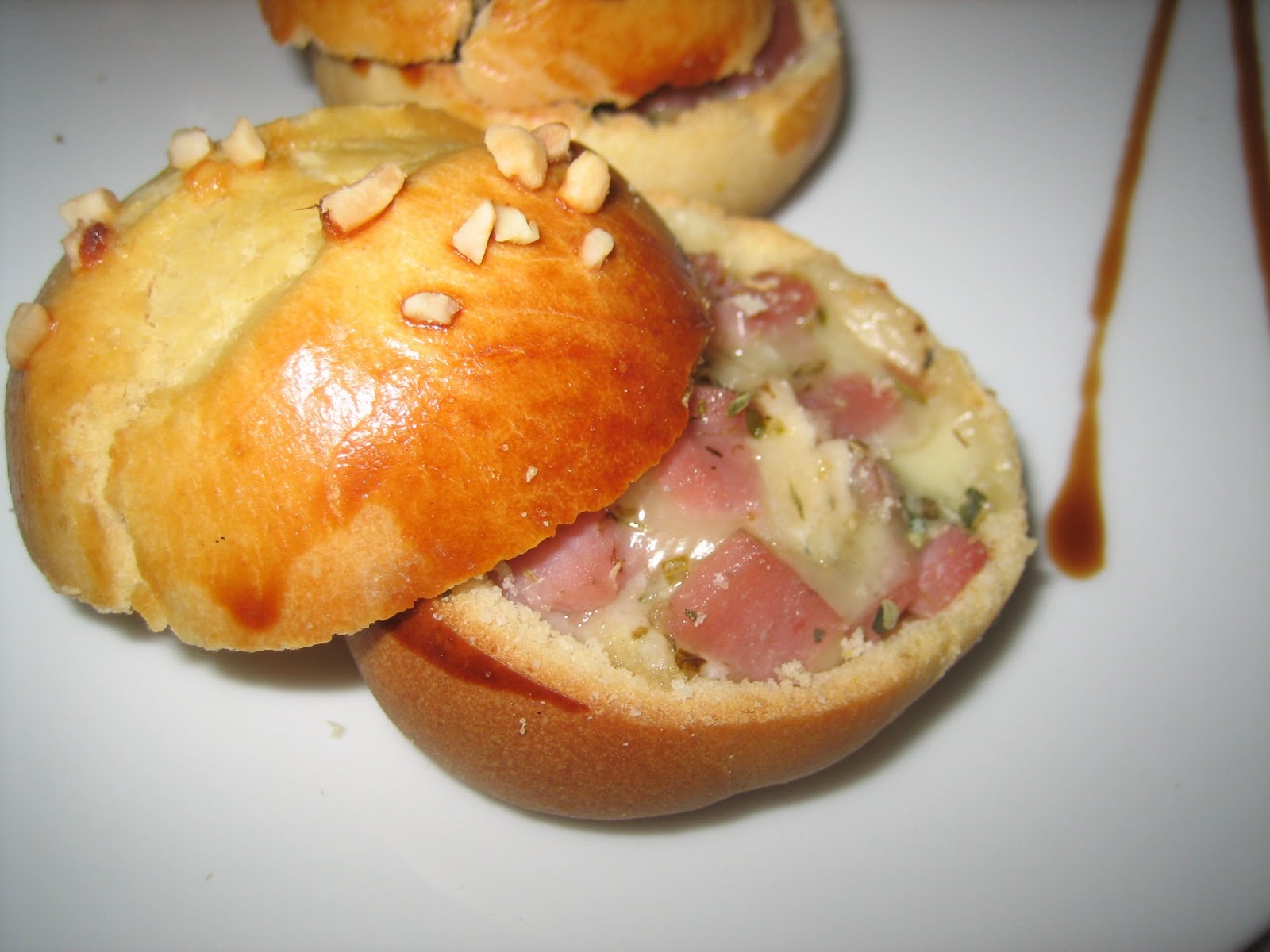 A veces cocino: Bollos de pan de naranja con jamón york y queso roquefort