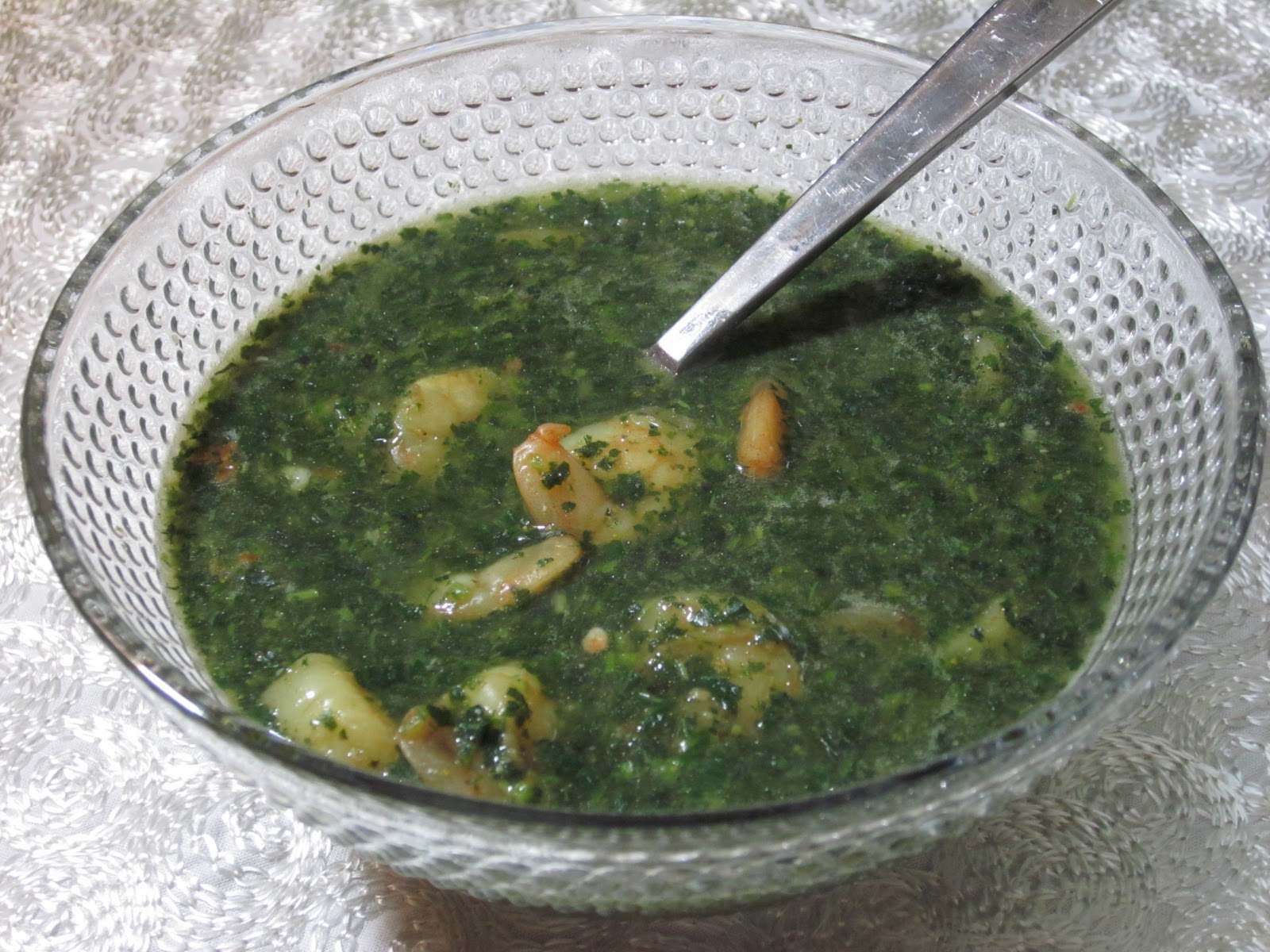Dalia's Delights: Molokheya (Egyptian Jute leaves Soup) served with a ...