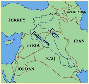 The middle east: The Euphrates and Tigris River