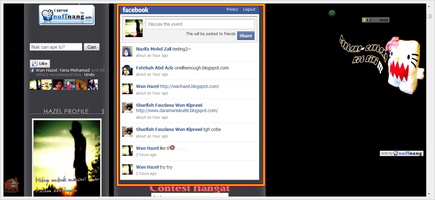 Wadah Madrasah Pengalaman Tutorial Nak Wat Facebook Shoutbox Facebook