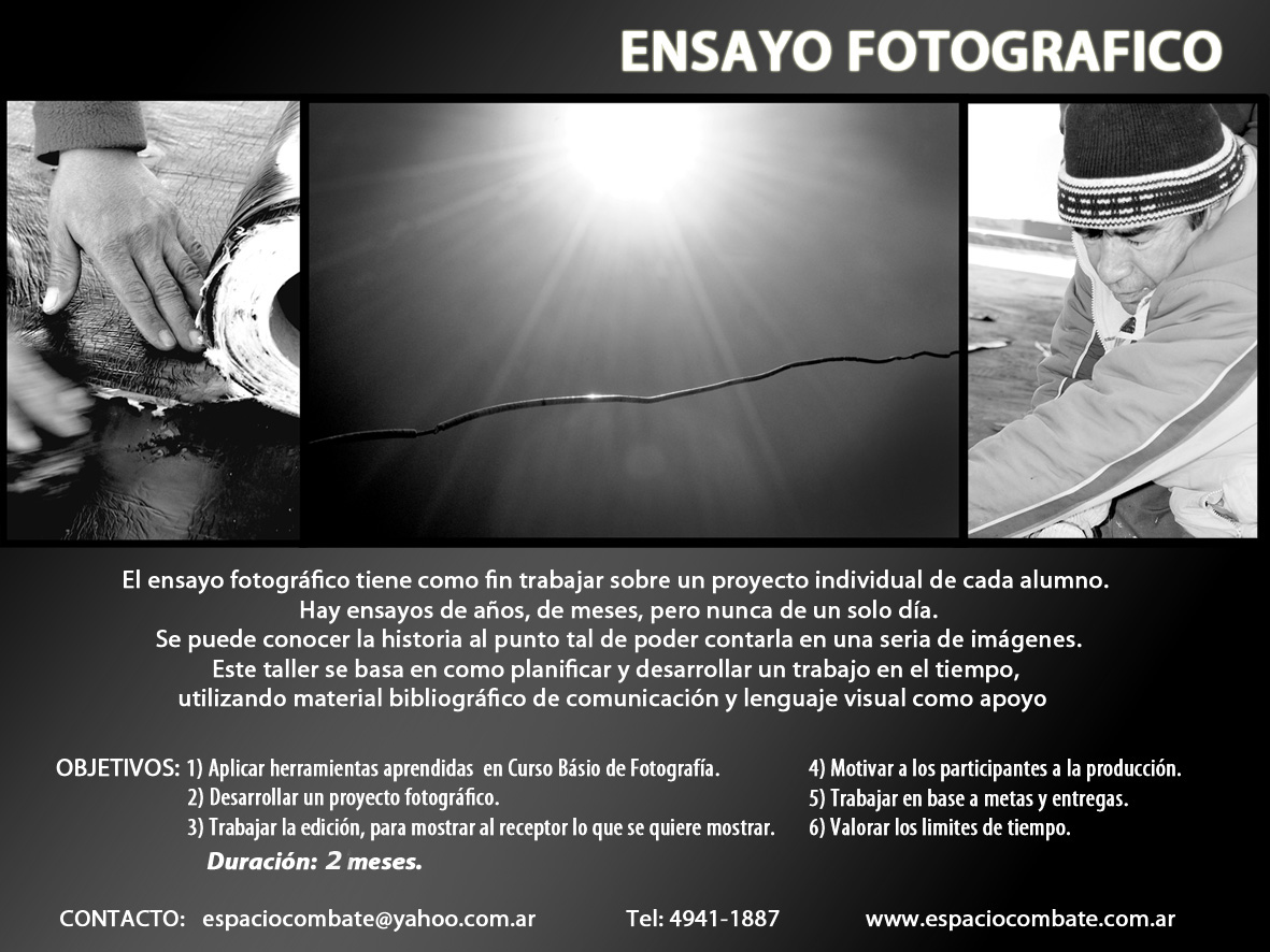 Talleres en Espacio Combate: Nuevo Taller de Ensayo Fotográfico