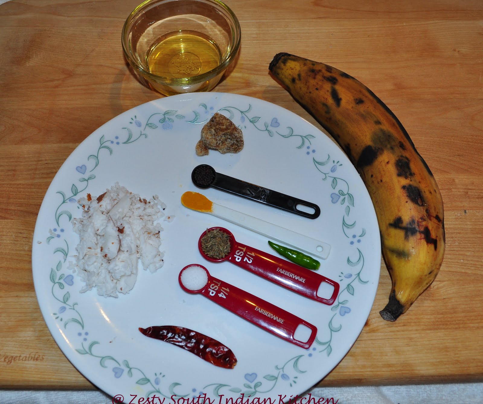 Ethapazha pachadi / Plantain cooked in coconut jaggery gravy and ...