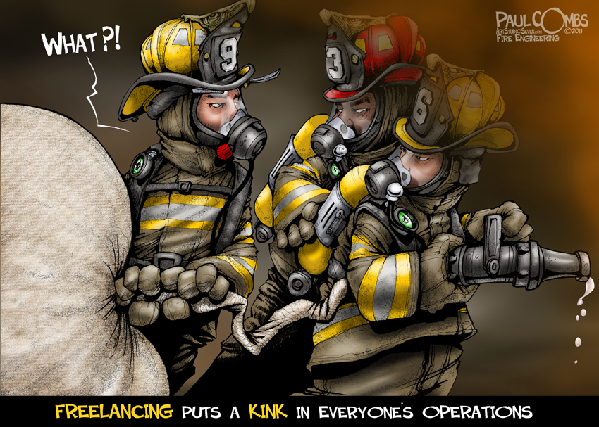 Illustrator Paul Combs: FIRE ENGINEERING EDITORIAL CARTOON