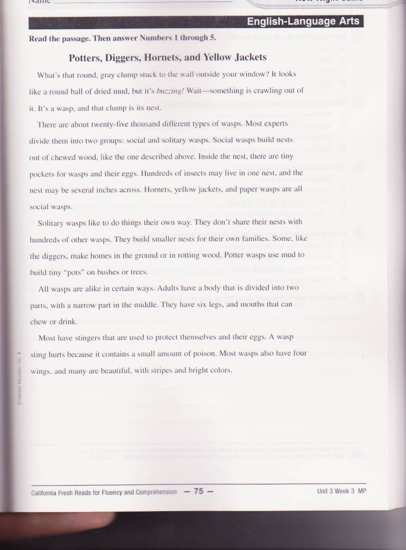 Scanned School Worksheets: 11/21 Reading Comprehension Worksheet (Extra ...