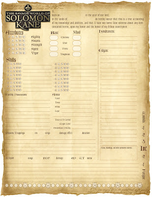 Cheyenne's Savage Sheets: the "Heroic" Solomon Kane Sheet
