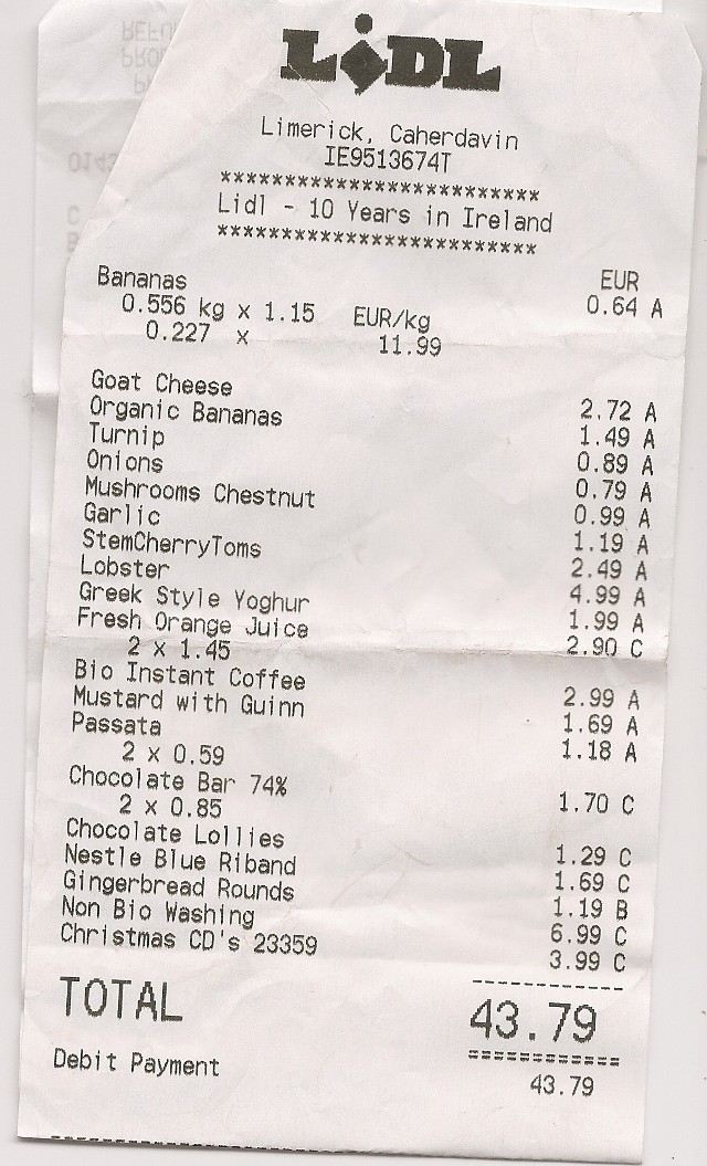 Take one family.: Shopping Receipts
