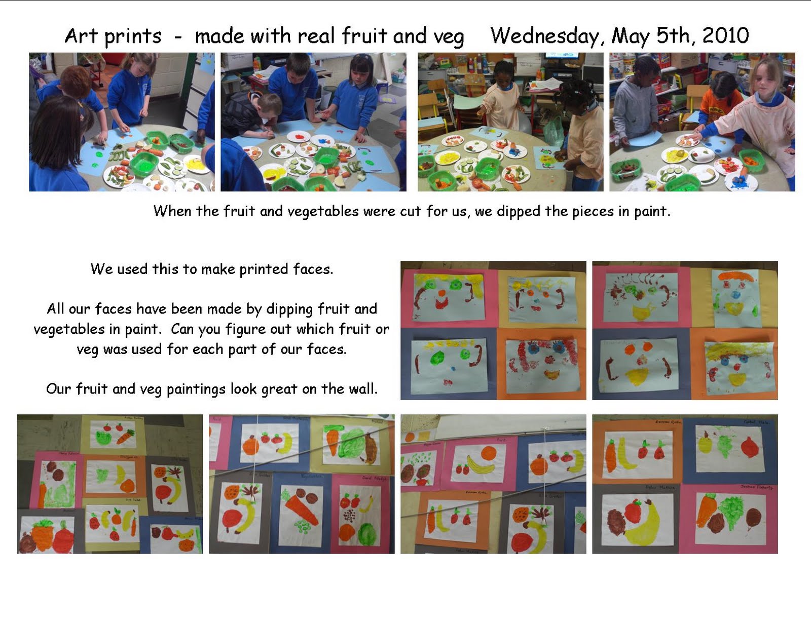 Medtronic "Healthy Living" project: Fruit and vegetable prints, Week 4