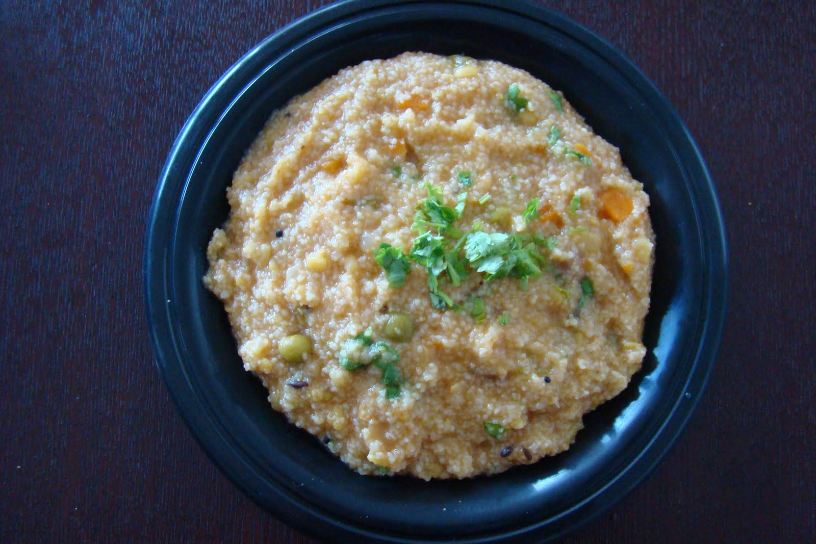 palate corner: vegetable daliya / broken wheat upma