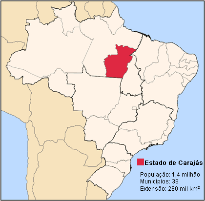 Estado de Carajás, População, Extensão, Município