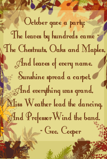 Banner Haus News: Autumn Poem by George Cooper