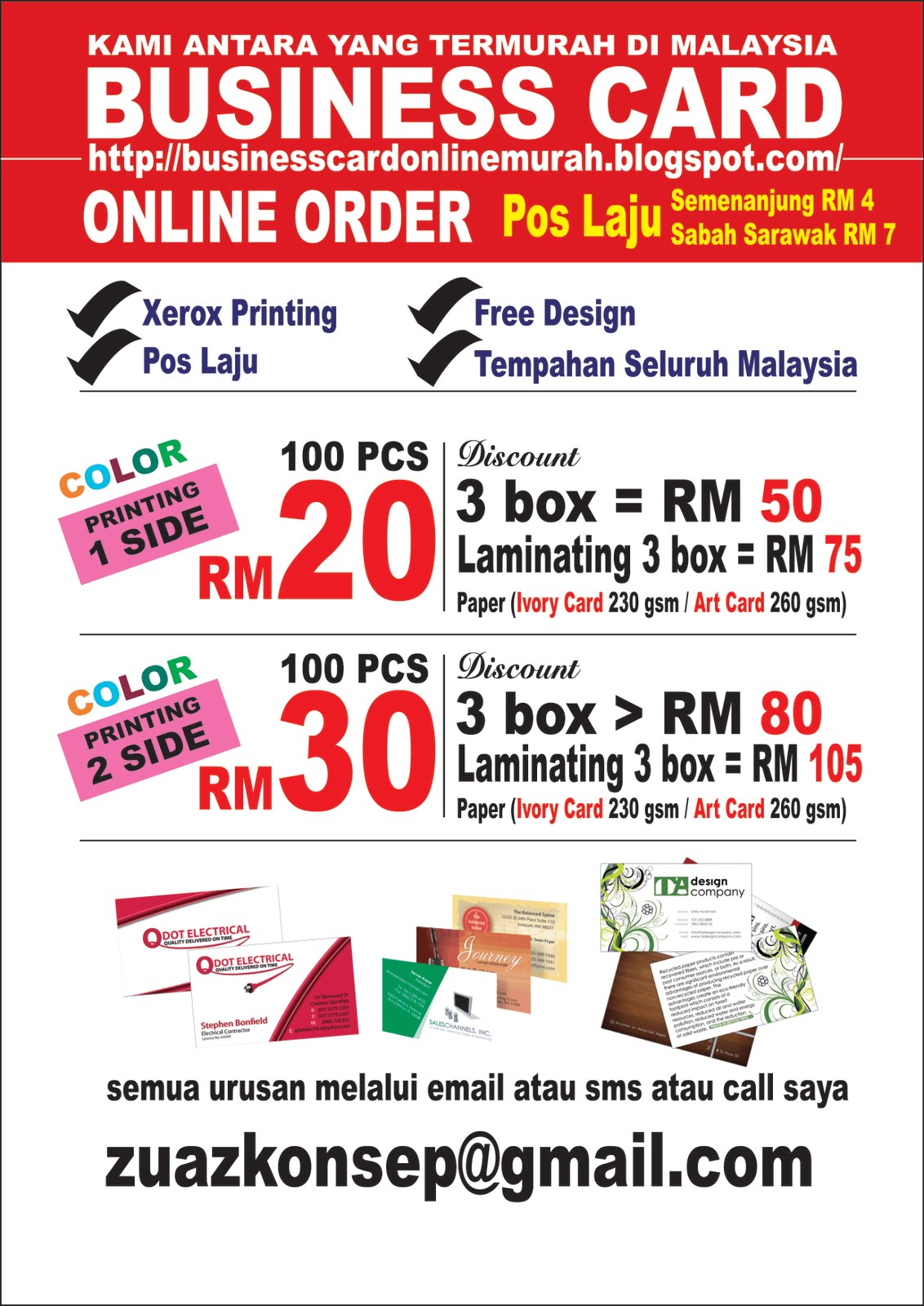 Business Card Online Murah: SEBUT HARGA BUSINESS CARD ONLINE