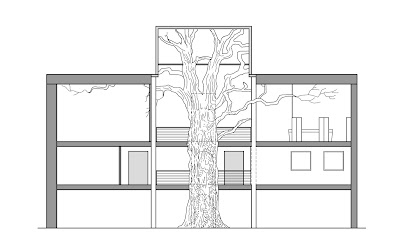 Baton Rouge Children's Library: Section Cuts and Tree Detail