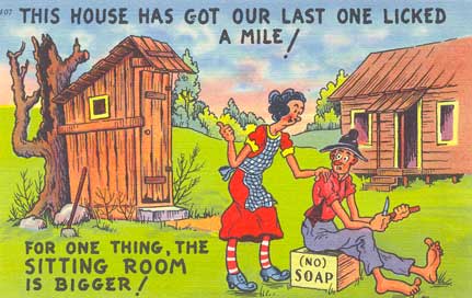 Postcard Funnies: Hillbilly Sitting Room