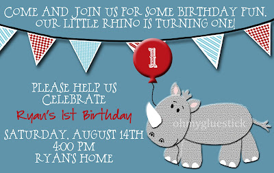 The Printable Party Shop by OMG: Sweet Rhino
