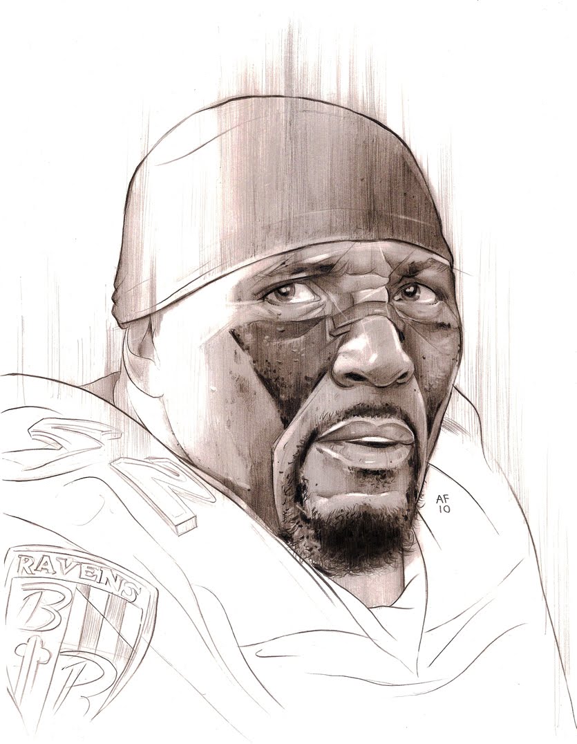 Alex Fine Illustration: Ray Lewis sketch from late last night.