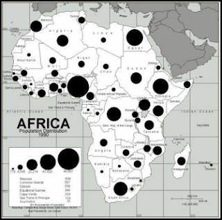 eeposts: Population of Africa--example of graduated symbol map