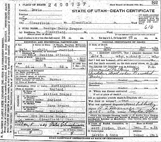 Our Book of Remembrance: George Henry Draper death certificate