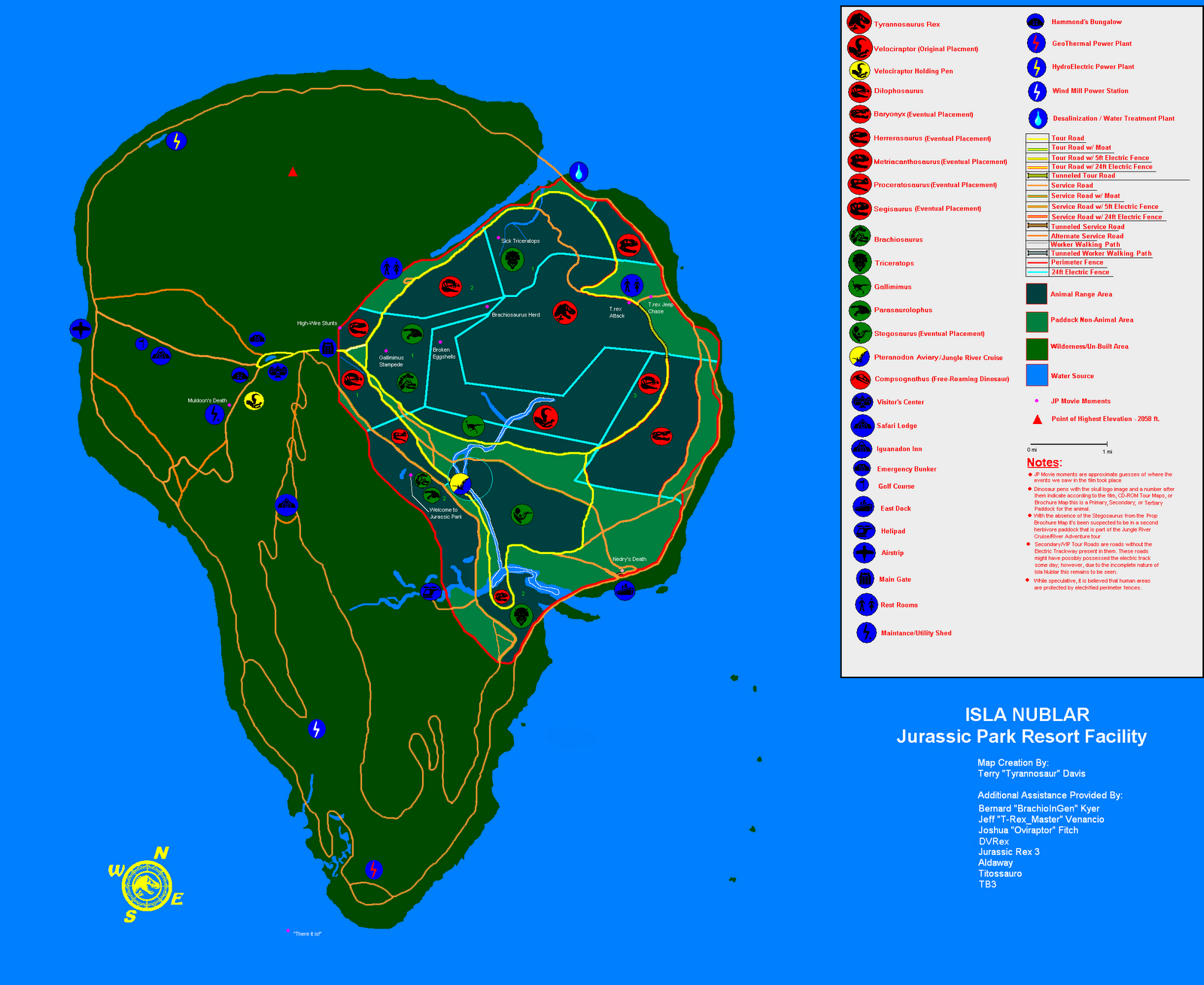 Jurassic Park Mapa Da Isla Sorna