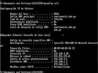 COMPUTACION E INFORMATICA: LOS COMANDO PING - IPCONFIG - WINIPCFG