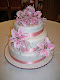 Gateau Blanc (French-noun, meaning 'white cake'): 2 Tier Rosebud ...