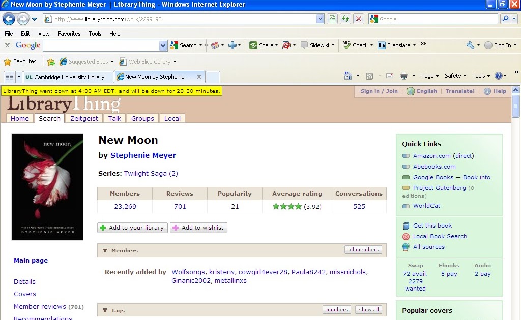 Librarian in Training: LibraryThing