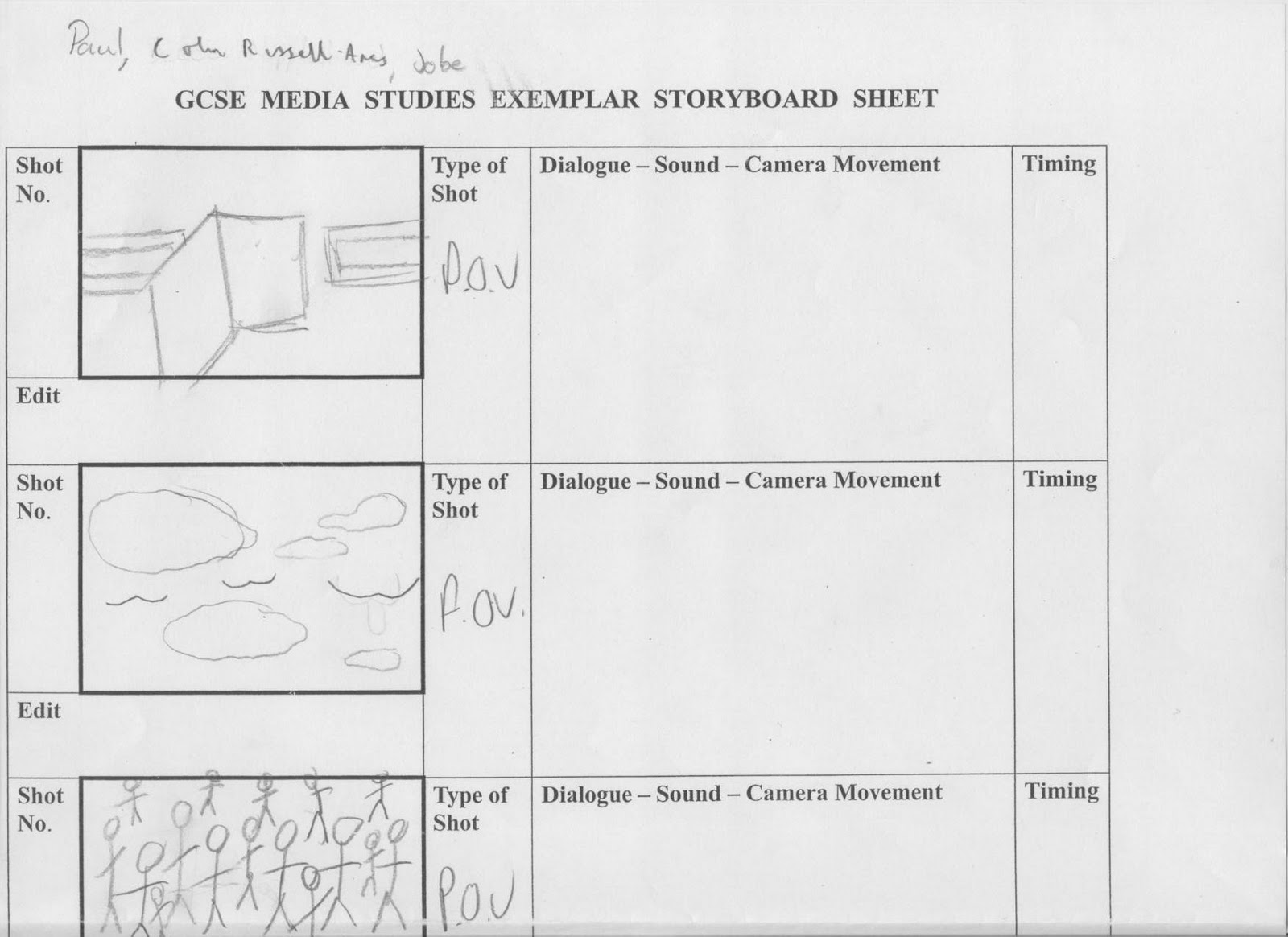 A2 Media: Music Video Storyboard