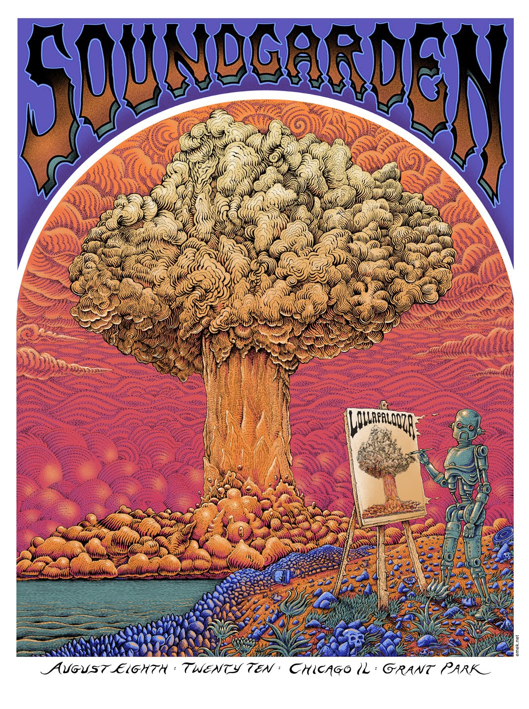 INSIDE THE ROCK POSTER FRAME BLOG: EMEK Soundgarden Lollapalooza Poster ...