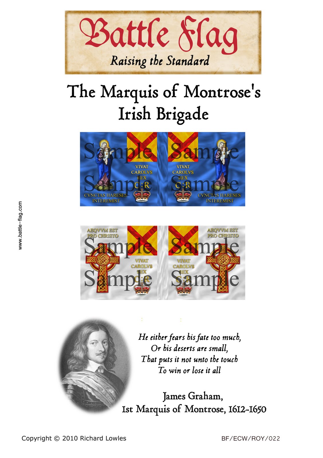 The Flags of Montrose's Irish Brigade (Part Two) |Battle Flag
