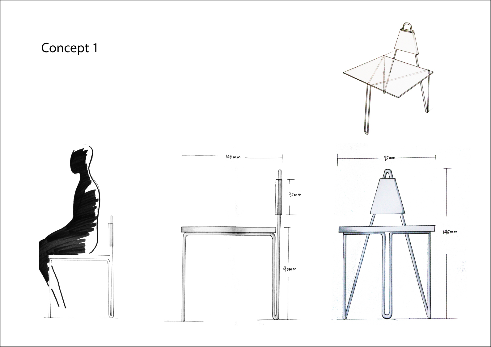 Wandi Zeng 6572839: Esquisse4 Chair Concept Design