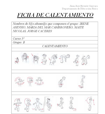PEQUEÑOS/AS MAESTROS/AS EN EDUCACIÓN FÍSICA: FICHA DE CALENTAMIENTO