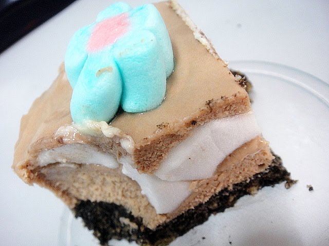 Rocky road cheesecake. The marshmallows were an awesome addition ...