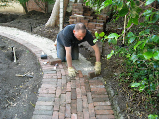 Gilman Gardens: Completed Curved Brick Path