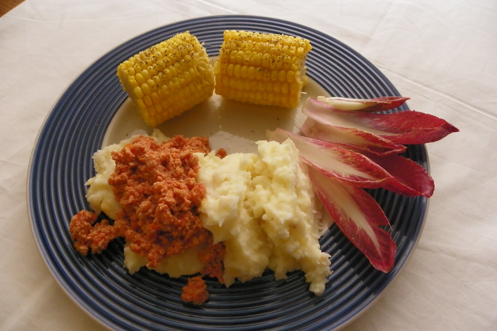 Having Fun in the Kitchen!: Turkey, Mashed Potatoes, Endive & Corn on ...
