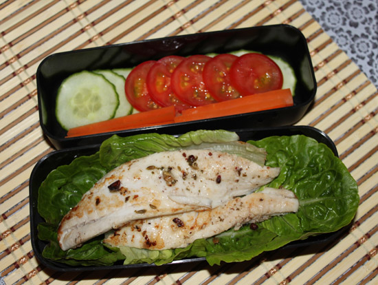 Cherry bento: Fish filet bento