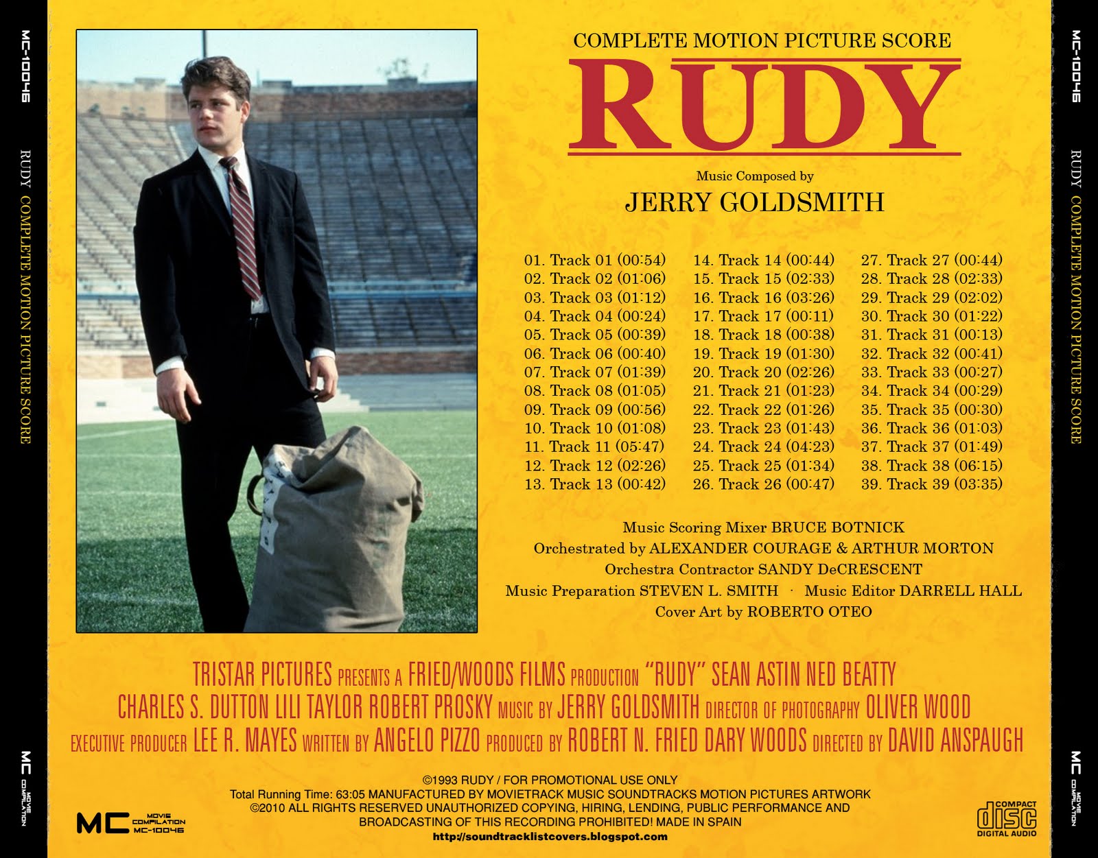 Soundtrack List Covers: Rudy Complete (Jerry Goldsmith)