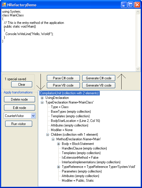 Whilecoding Dotdd Example For Parsing C Code With The Nrefactory Library 3282