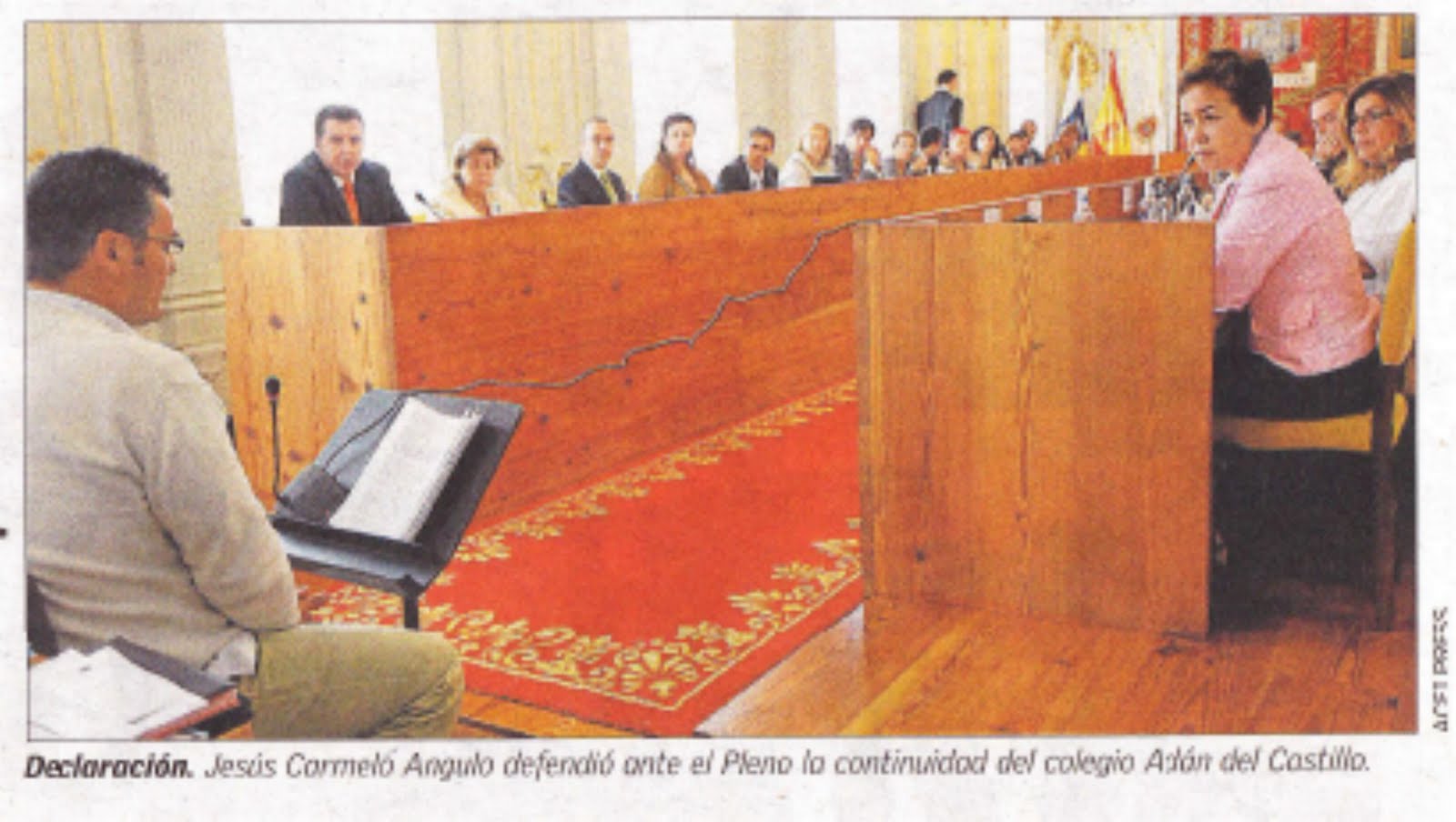 Los padres del Adán del Castillo en el Pleno del Ayuntamiento